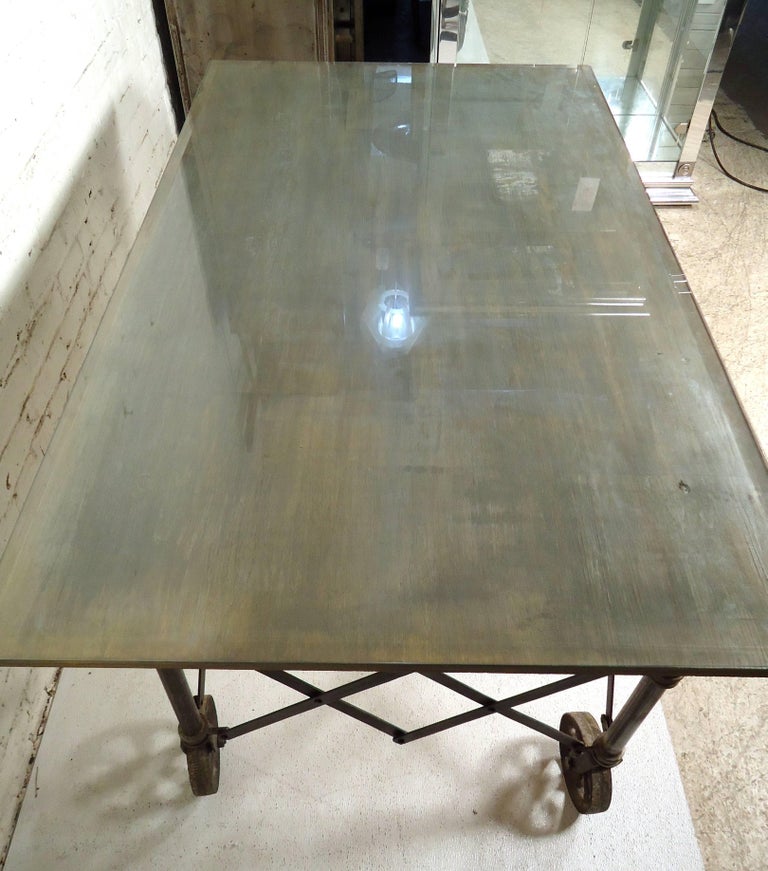 Vintage Industrial Accordion Table For Sale at 1stDibs