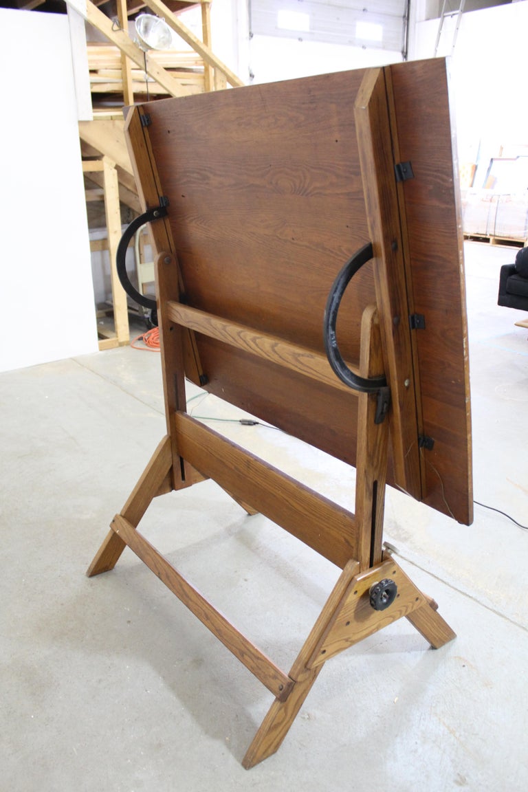Vintage Industrial Adjustable Drafting Table at 1stDibs
