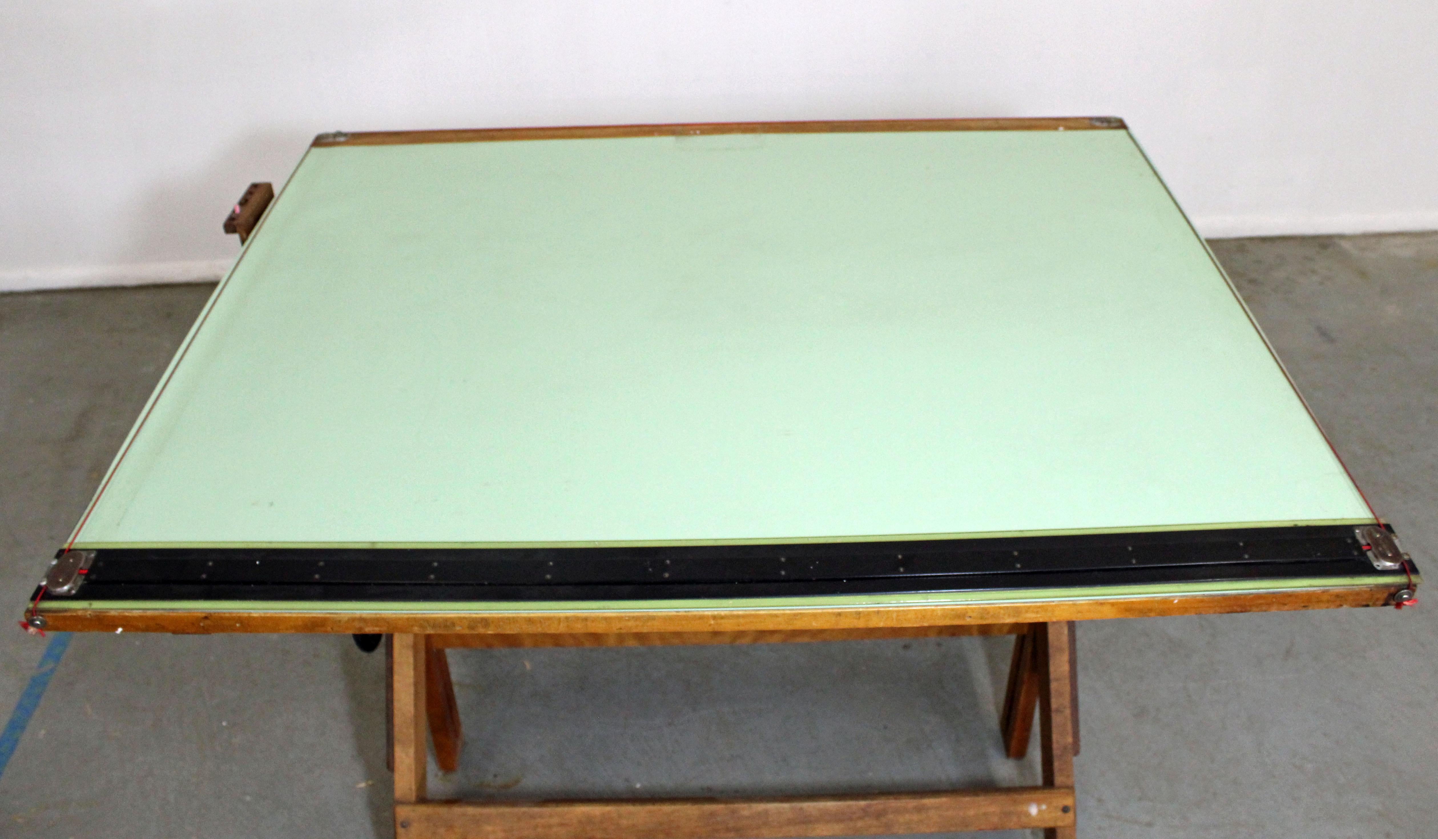 Vintage Industrial Adjustable Wood Drafting Table at 1stDibs