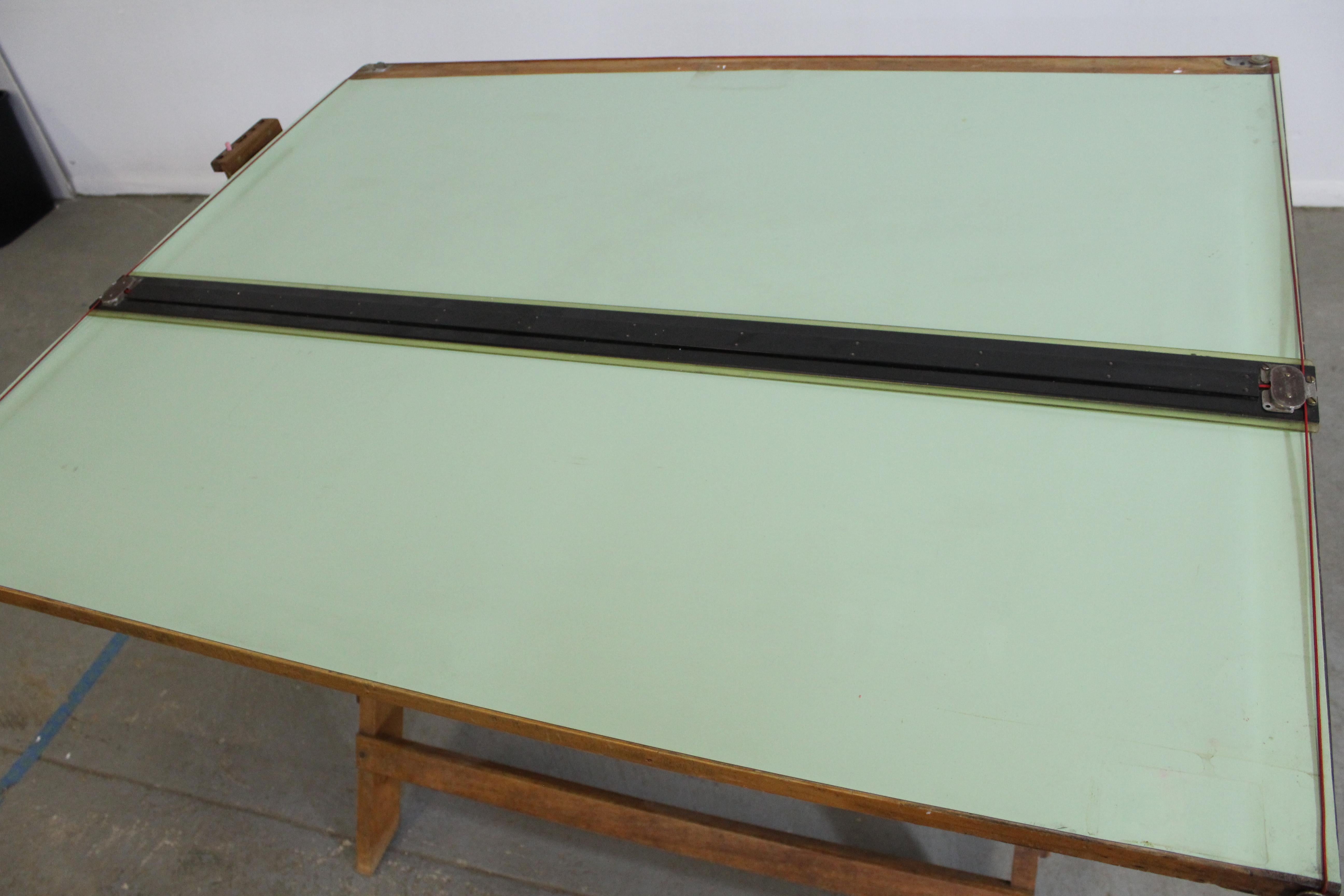 Vintage Industrial Adjustable Wood Drafting Table at 1stDibs