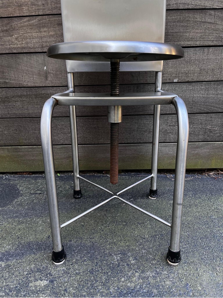 Vintage Industrial Age High Back Swivel Medical Chair For Sale at 1stDibs