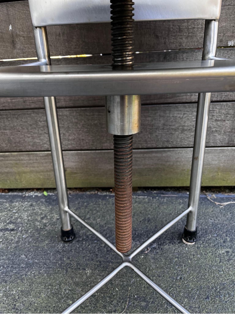 Vintage Industrial Age High Back Swivel Medical Chair For Sale at 1stDibs