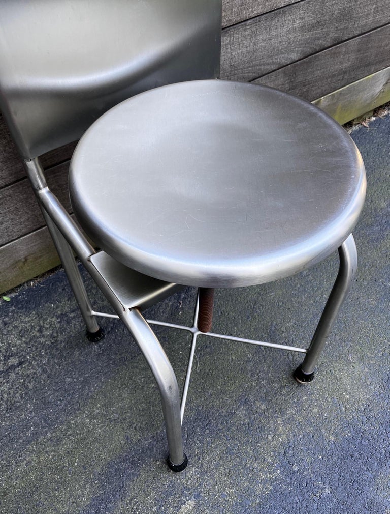 Vintage Industrial Age High Back Swivel Medical Chair For Sale at 1stDibs