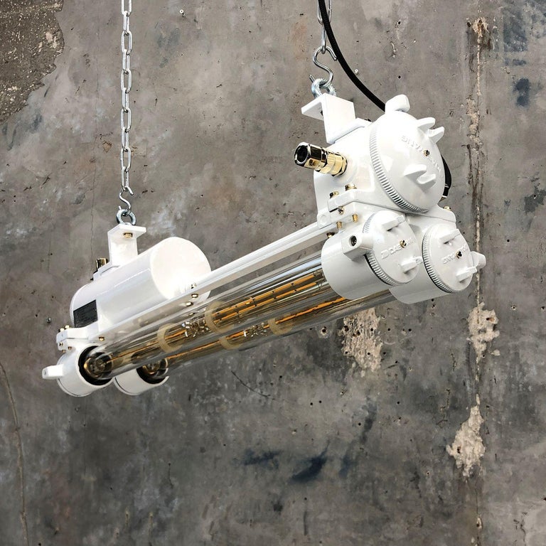 Vintage Industrial Aluminum and Brass LED Flameproof Ceiling Strip ...