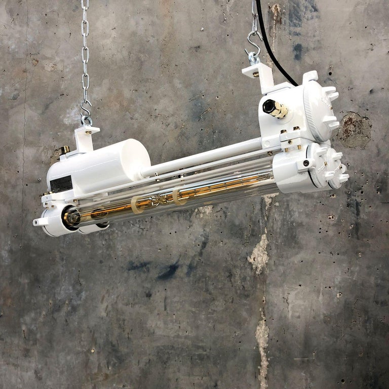 Vintage Industrial Aluminum and Brass LED Flameproof Ceiling Strip ...