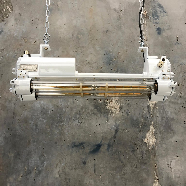 Vintage Industrial Aluminum and Brass LED Flameproof Ceiling Strip ...