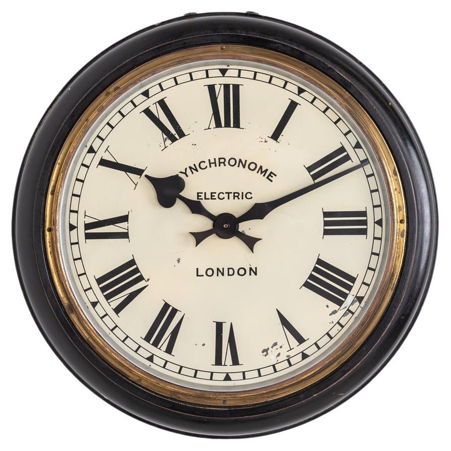 Vintage Industrial Antique Black Wooden Synchronome Factory Wall Clock ...