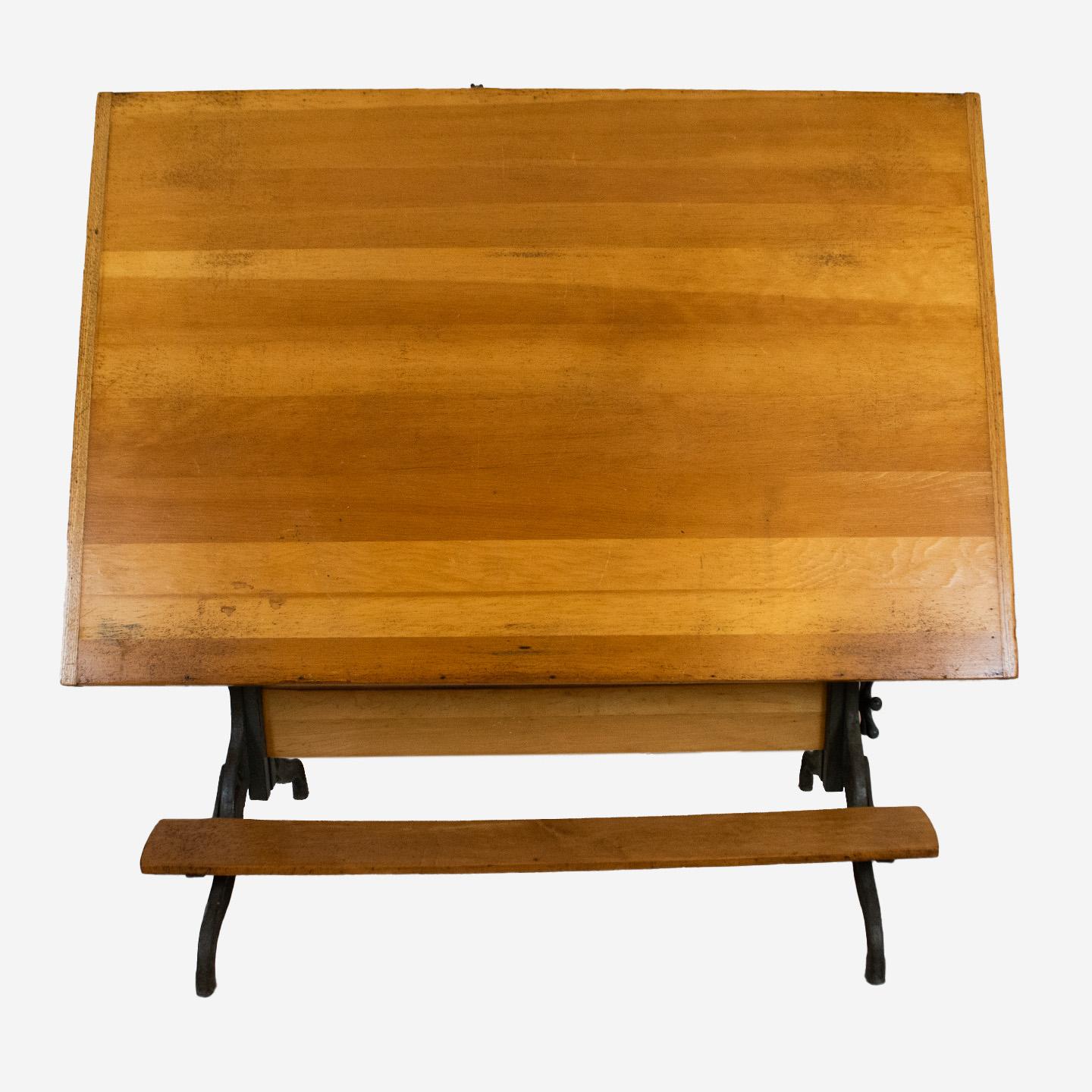 Vintage Industrial Architect's Drafting Desk/Table For Sale at 1stDibs