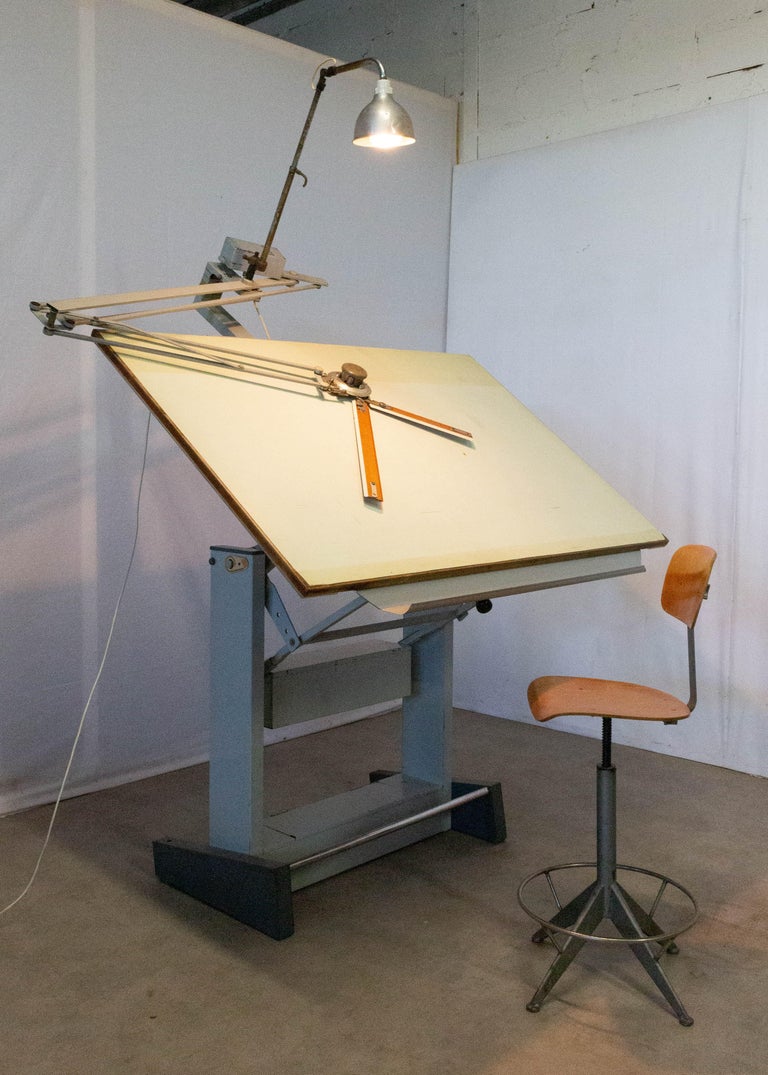 Vintage Industrial Architect's Drafting Table Sautereau c.1960 or ...