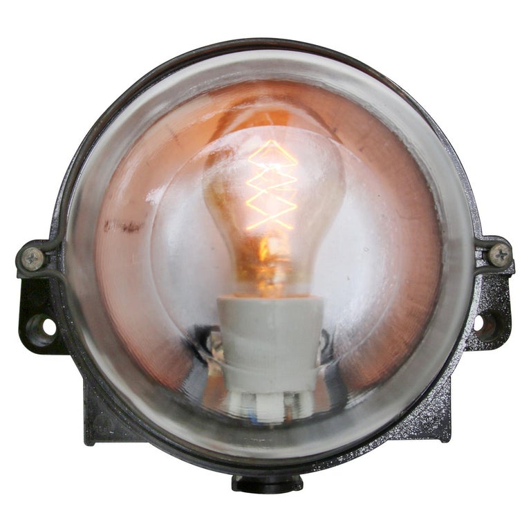 Vintage Industrial Bakelite Clear Glass Wall Scones Lights For Sale at ...