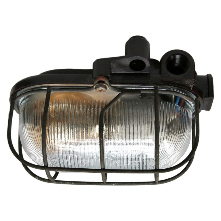 Vintage Industrial Bakelite Holophane Glass Wall Scone Light at 1stDibs ...