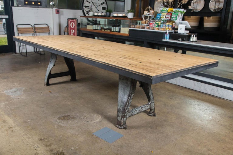 Vintage Industrial Base Bowling Alley Table For Sale at 1stDibs