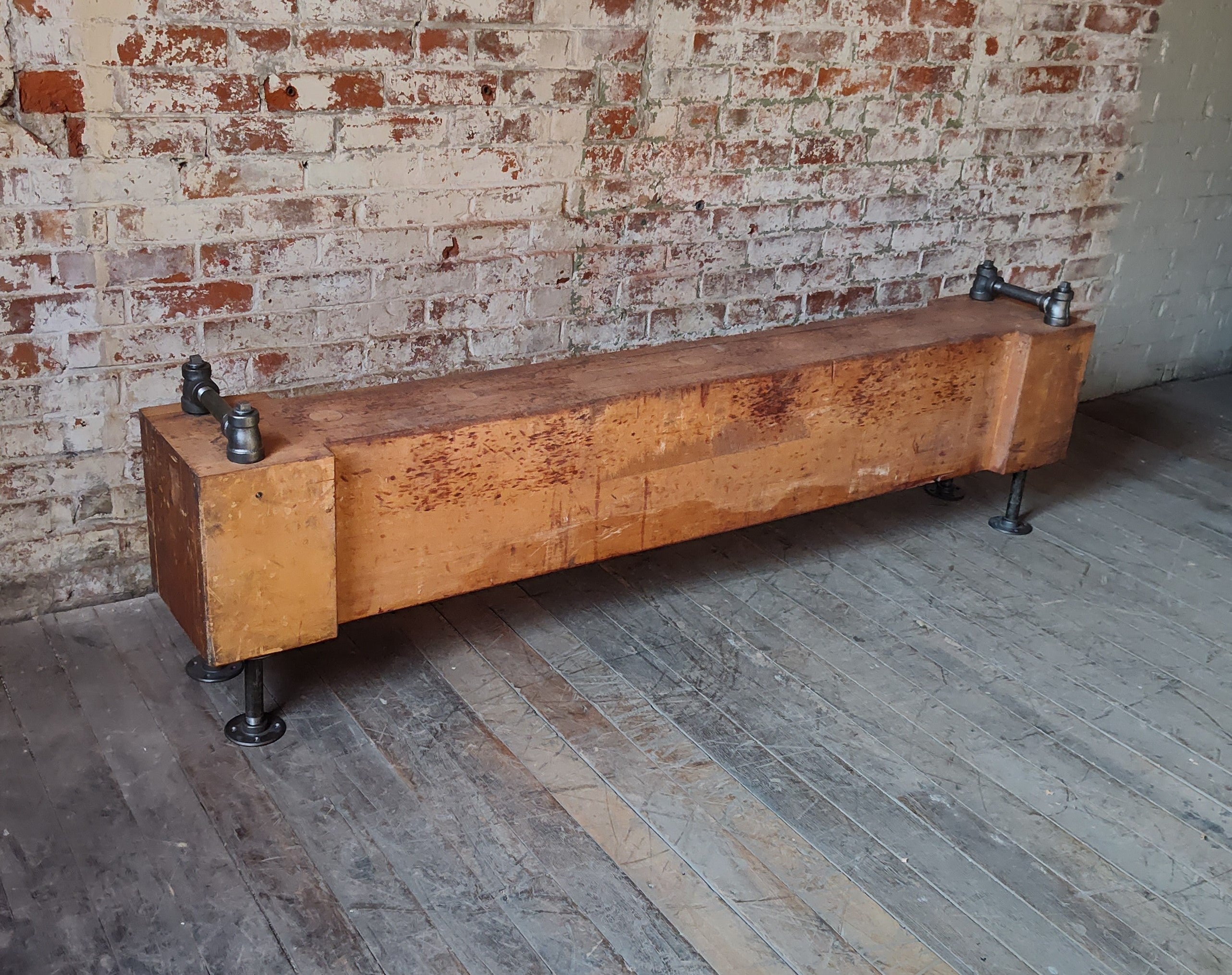 Vintage Industrial Bench For Sale at 1stDibs