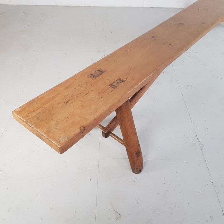 Vintage Industrial British Old School Gym Bench For Sale at 1stDibs