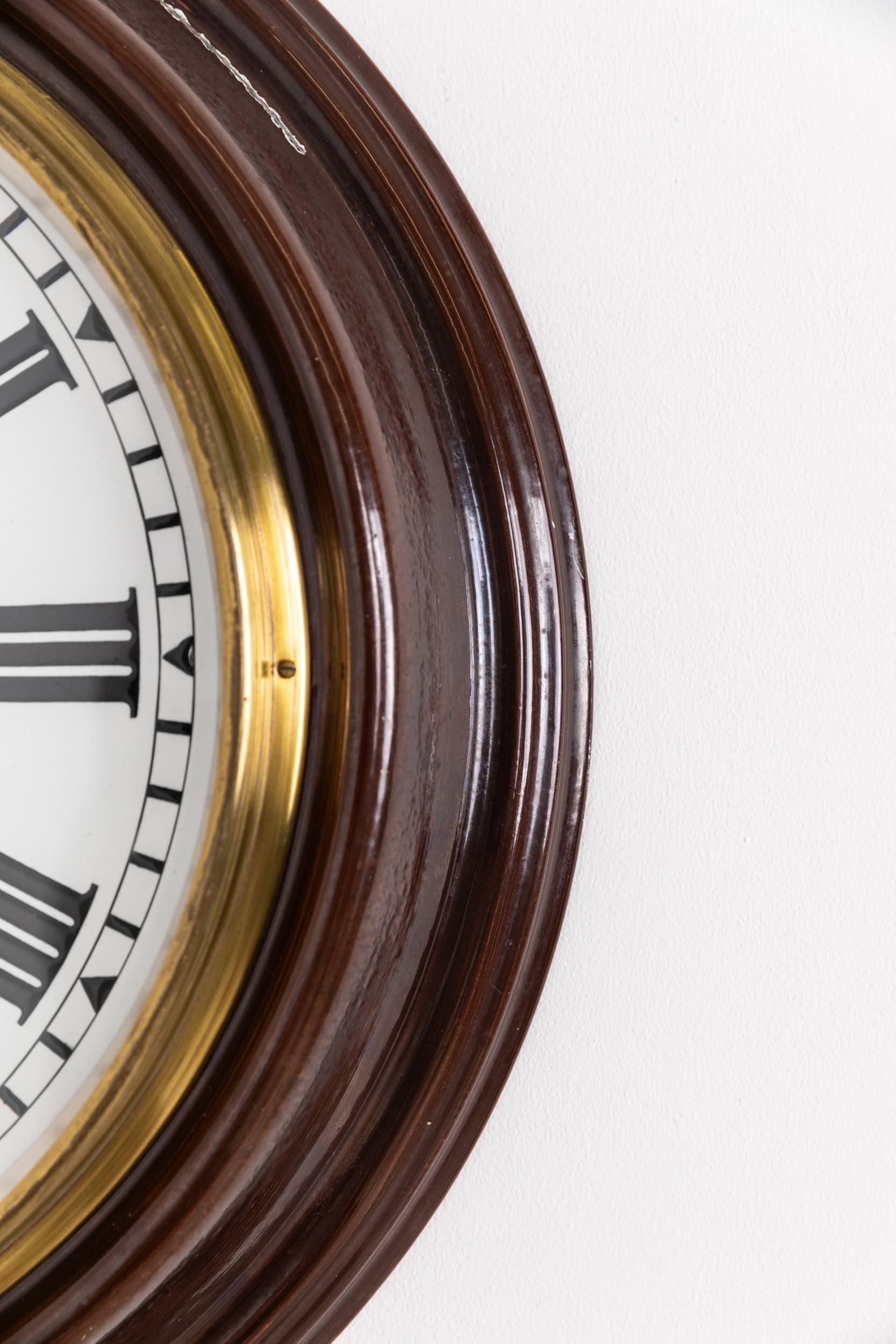 Vintage Industrial Brown Enamel Synchronome Factory Wall Clock, c.1930 ...