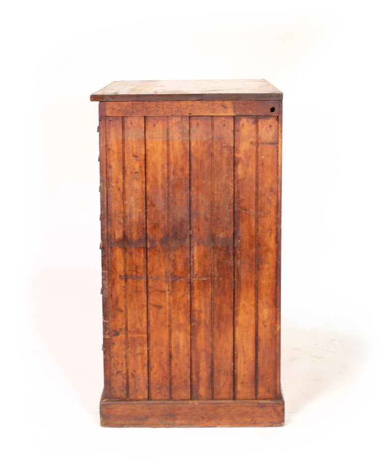 Vintage Industrial Distressed Wooden Flat File Factory Storage Cabinet ...