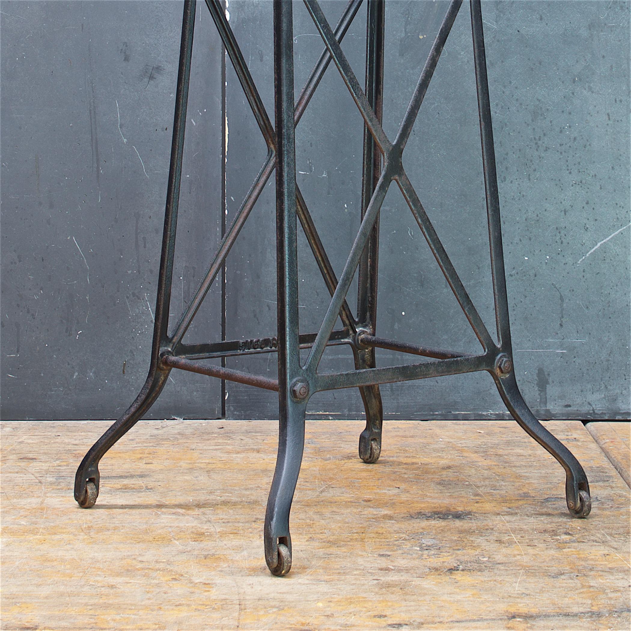Vintage Industrial Eiffel Era Cast Iron Machine Base as Table with Glass at 1stDibs | hoyt metal ...