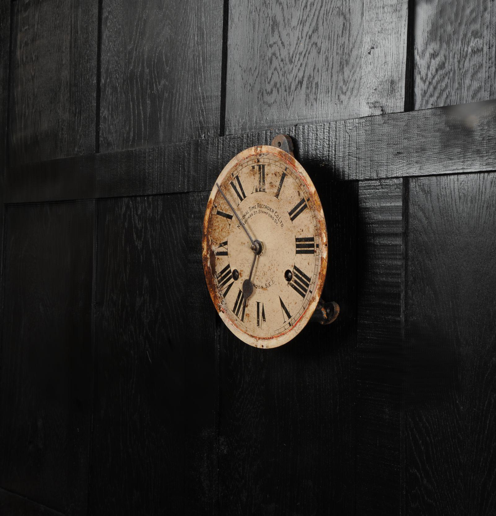 Vintage Industrial English Clock Dial Face, Fully Working For Sale at ...