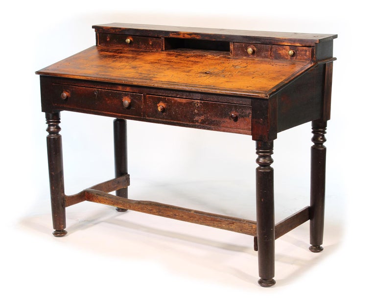 Vintage Industrial Foreman's Work Desk at 1stDibs