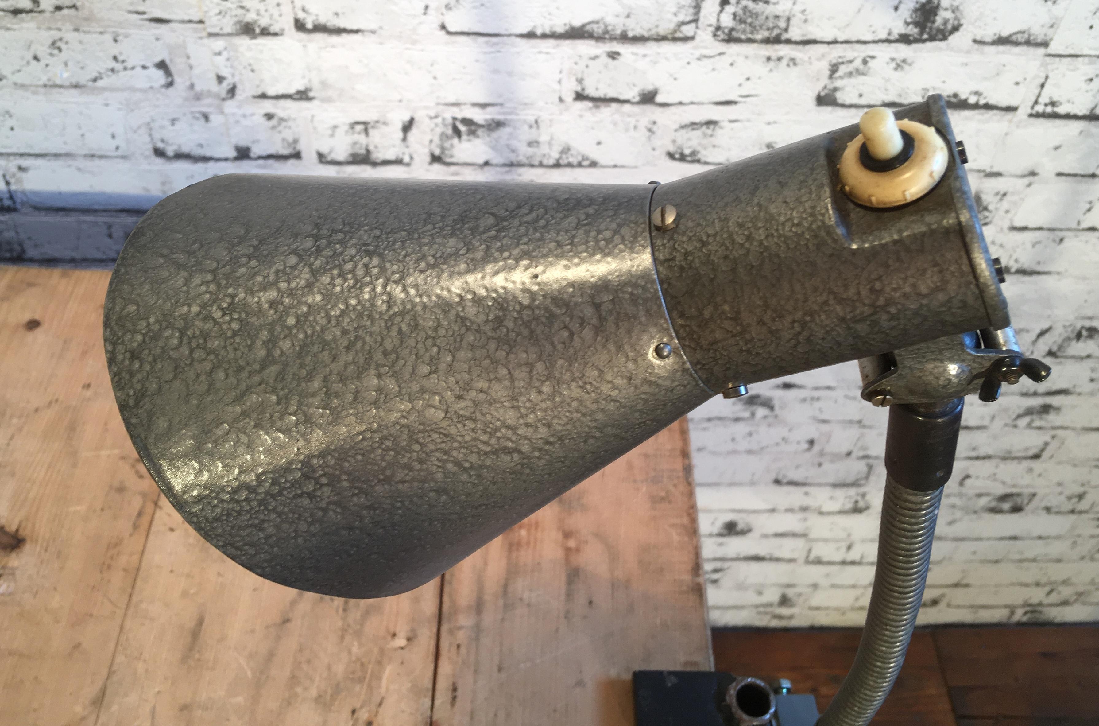 Vintage Industrial Grey Desk Lamp, 1960s at 1stDibs