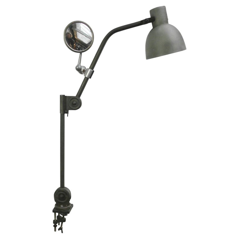 Vintage Industrial Grey Metal 2-Arm Machinist Work Desk Light by Hala ...