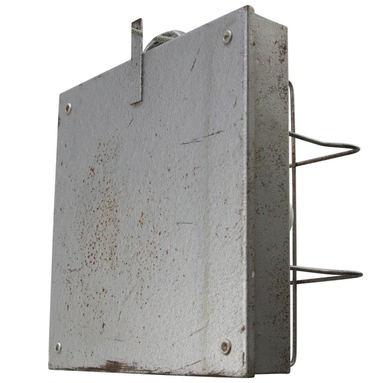 Vintage industrial grey metal control panel For Sale at 1stDibs