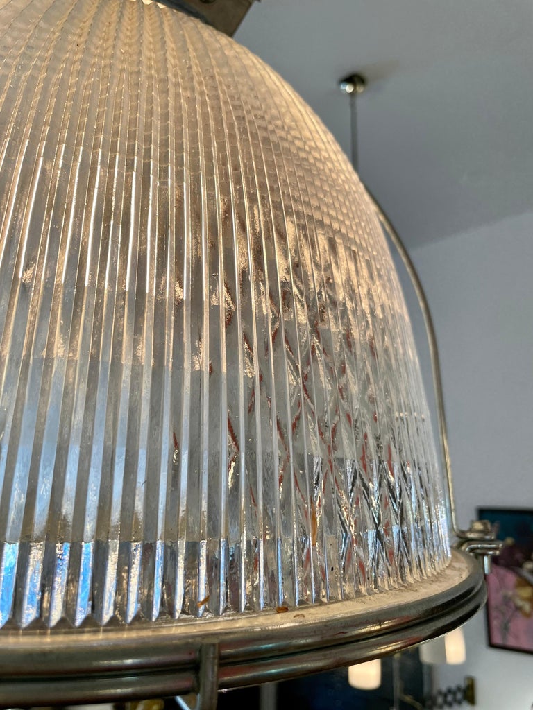 Vintage Industrial Halogen Molded Glass Light For Sale at 1stDibs ...