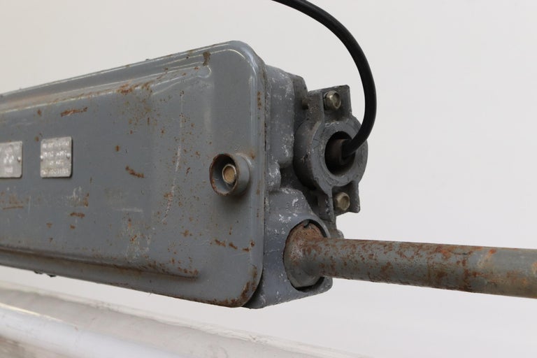 Vintage Industrial Hanging Fluorescent Tube Lights at 1stDibs