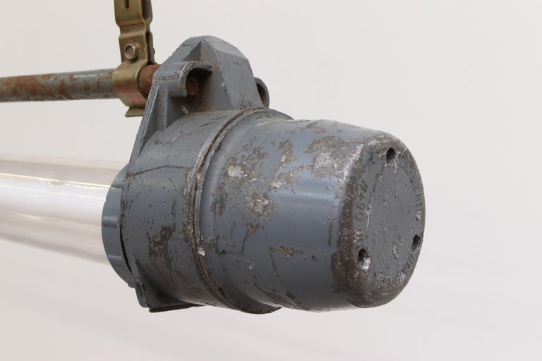 Vintage Industrial Hanging Fluorescent Tube Lights at 1stDibs