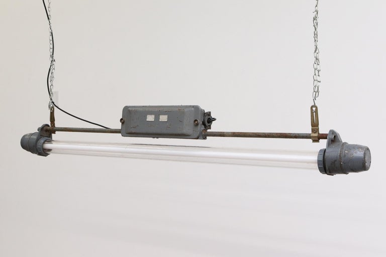Vintage Industrial Hanging Fluorescent Tube Lights at 1stDibs | hanging ...