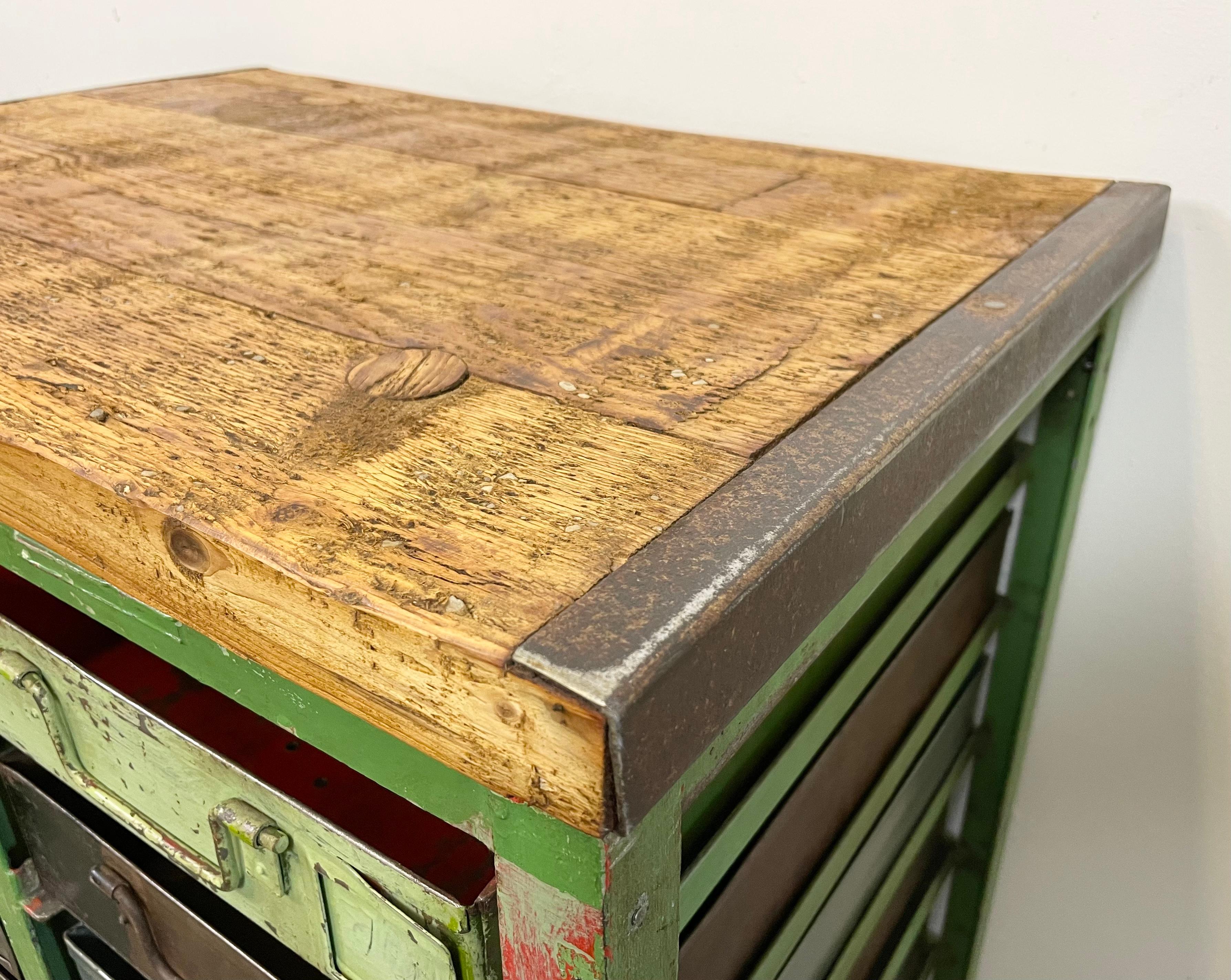 Vintage Industrial Iron Chest of Drawers, 1950s at 1stDibs