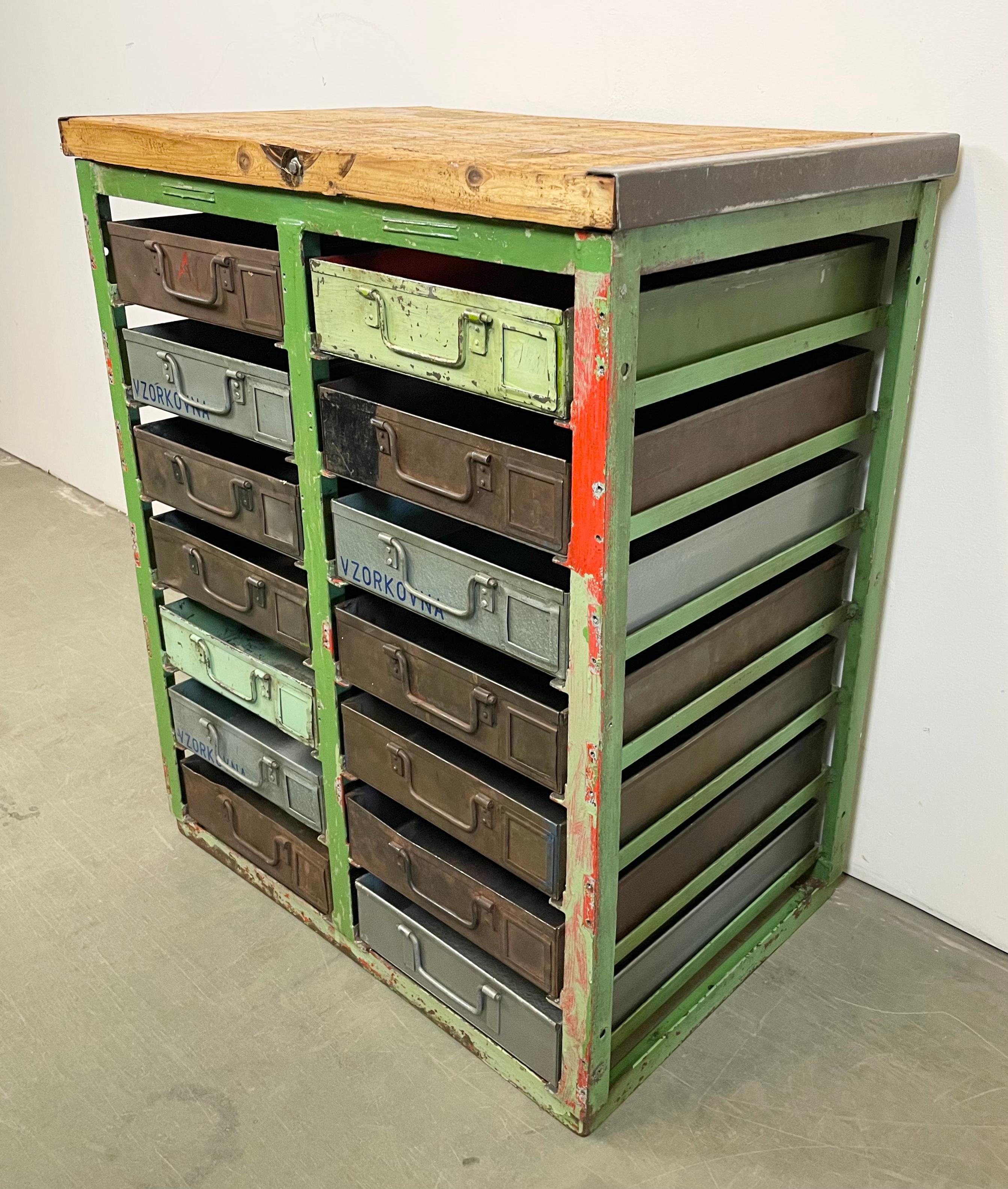 Vintage Industrial Iron Chest of Drawers, 1950s at 1stDibs