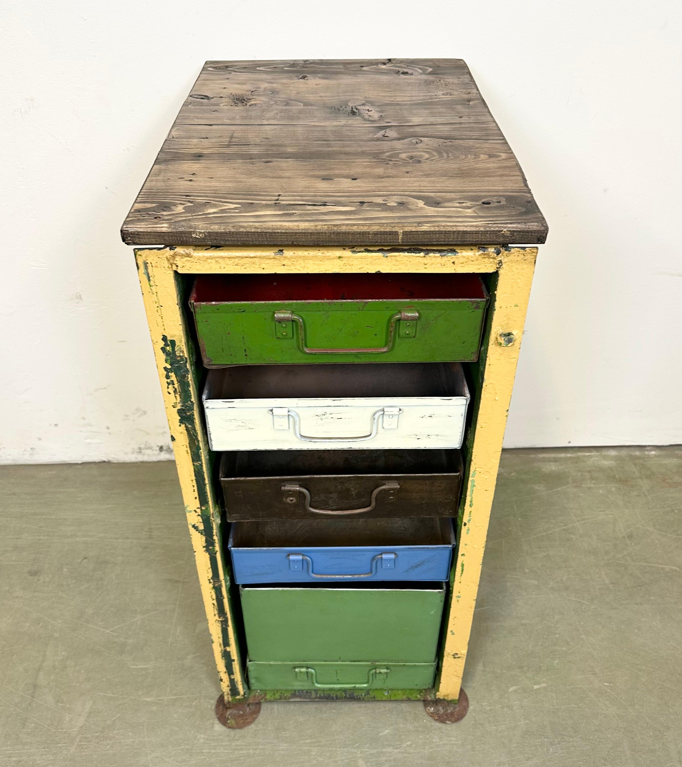 Vintage Industrial Iron Chest of Drawers, 1950s For Sale at 1stDibs