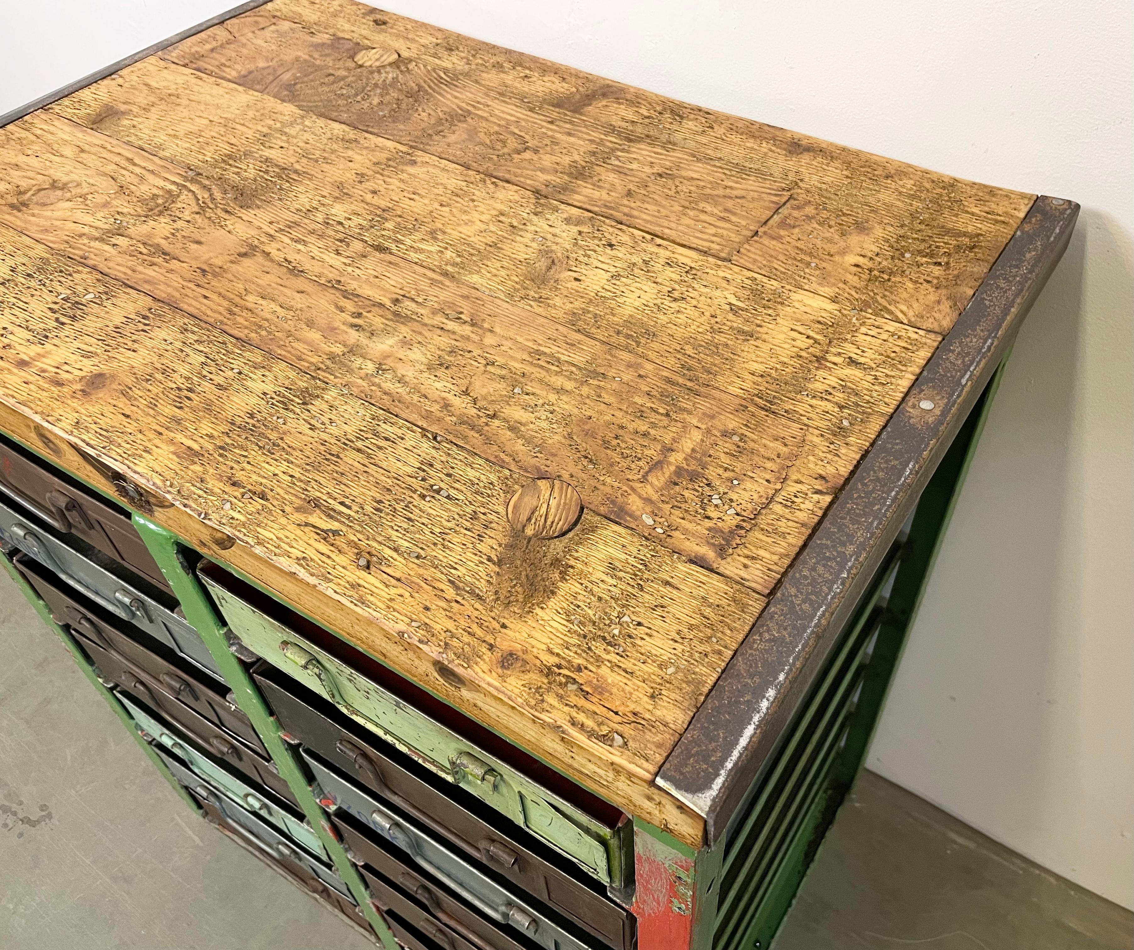 Vintage Industrial Iron Chest of Drawers, 1950s at 1stDibs