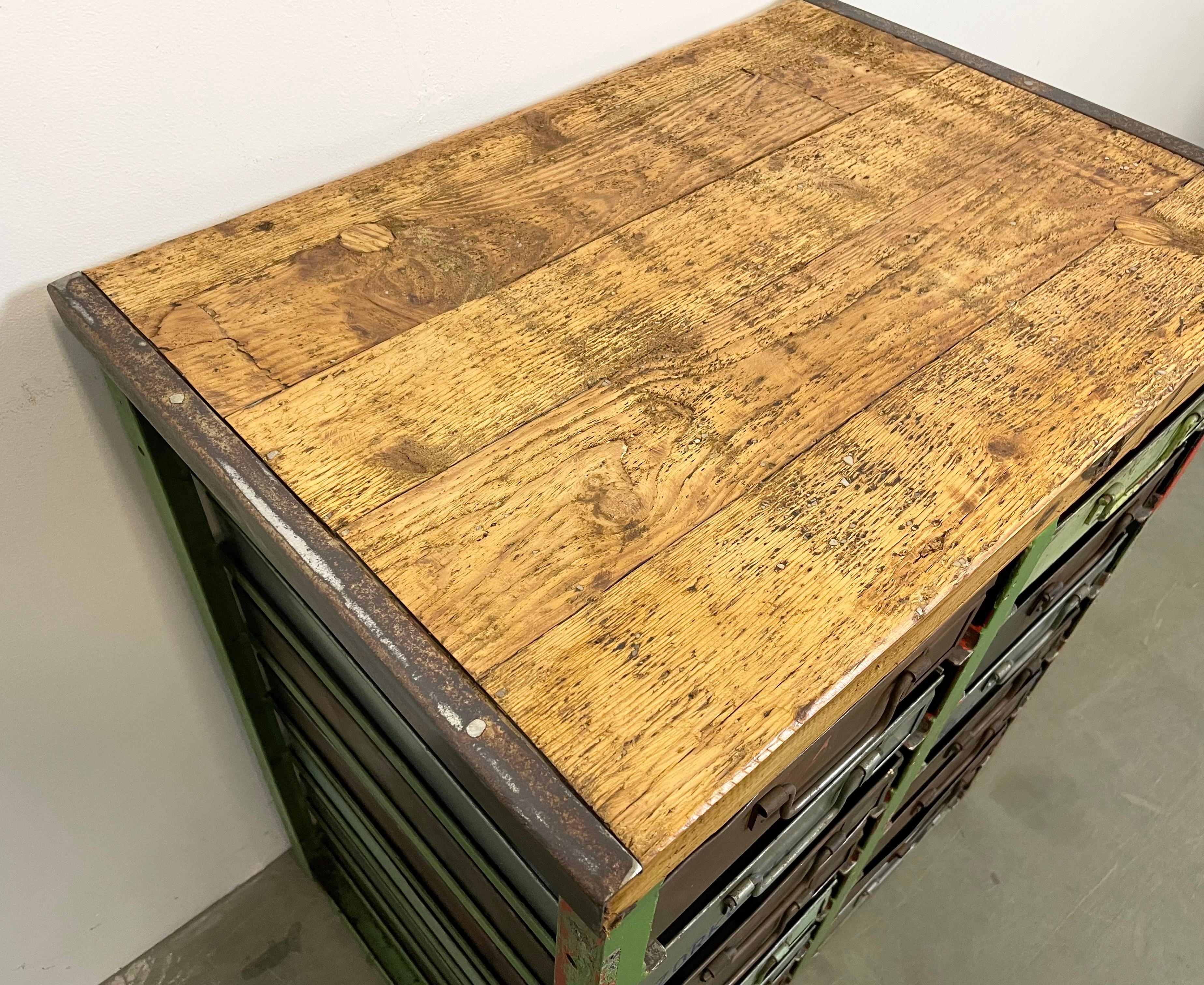 Vintage Industrial Iron Chest of Drawers, 1950s at 1stDibs