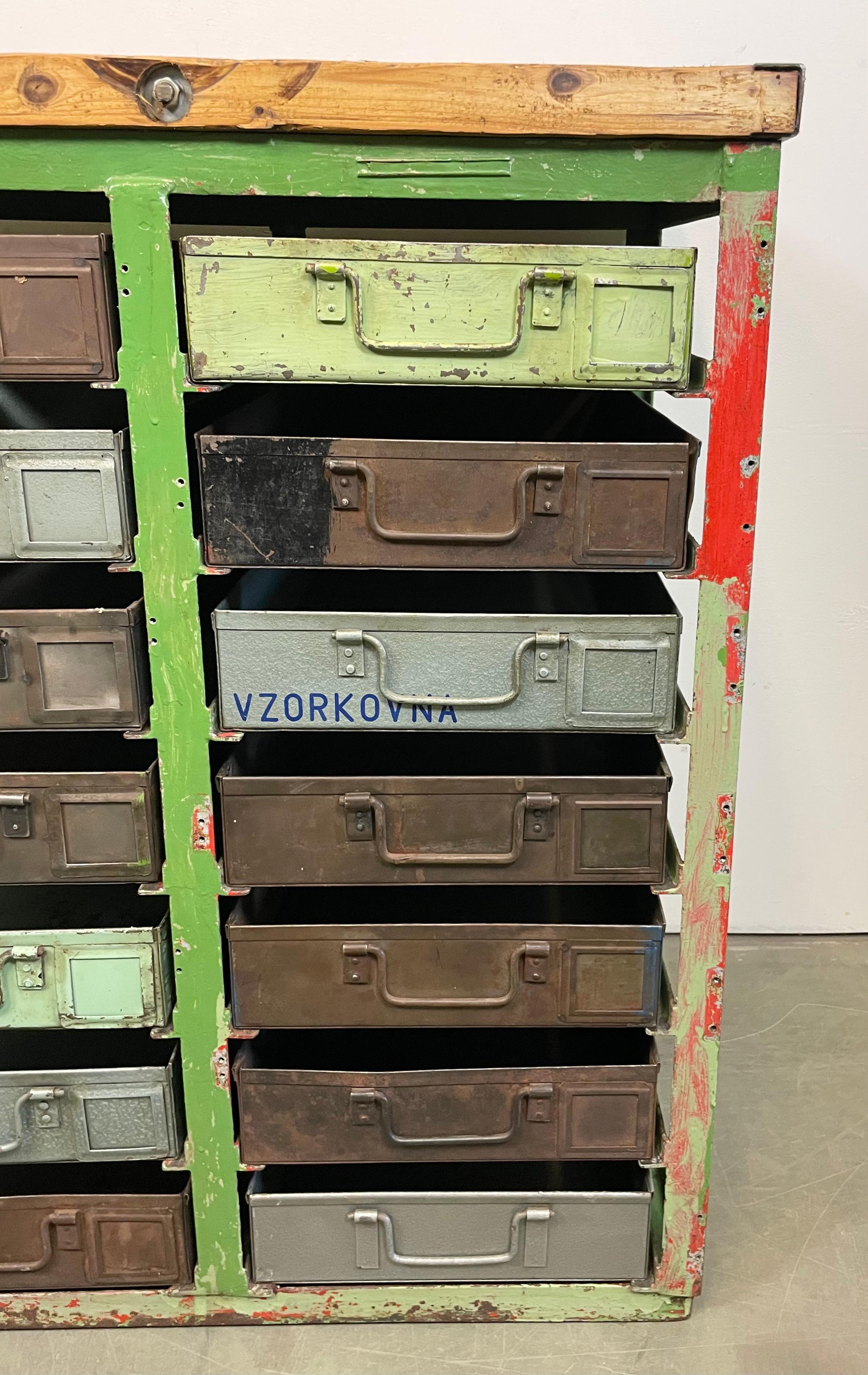 Vintage Industrial Iron Chest of Drawers, 1950s at 1stDibs