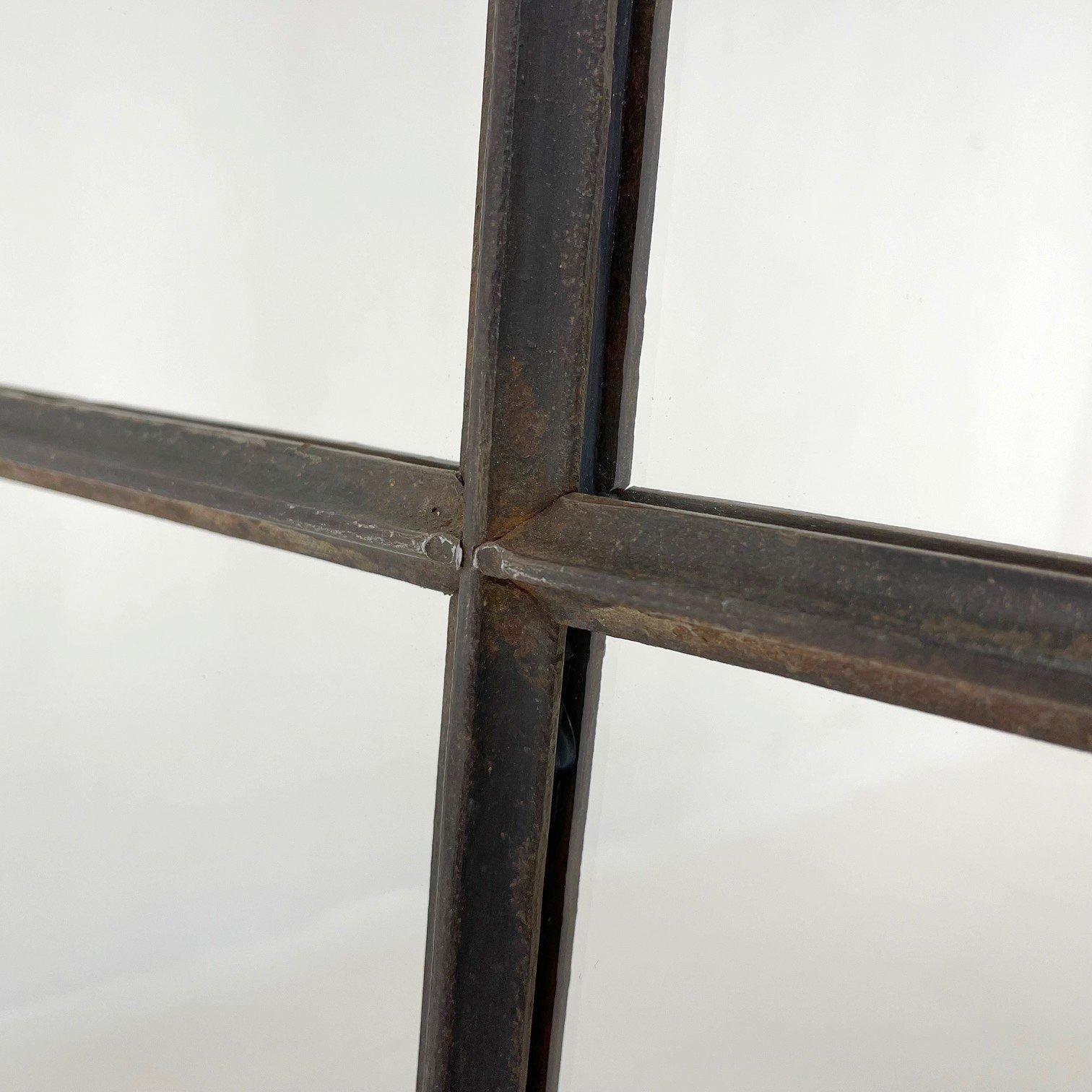 Vintage Industrial Iron Window Converted to a Mirror For Sale at 1stDibs