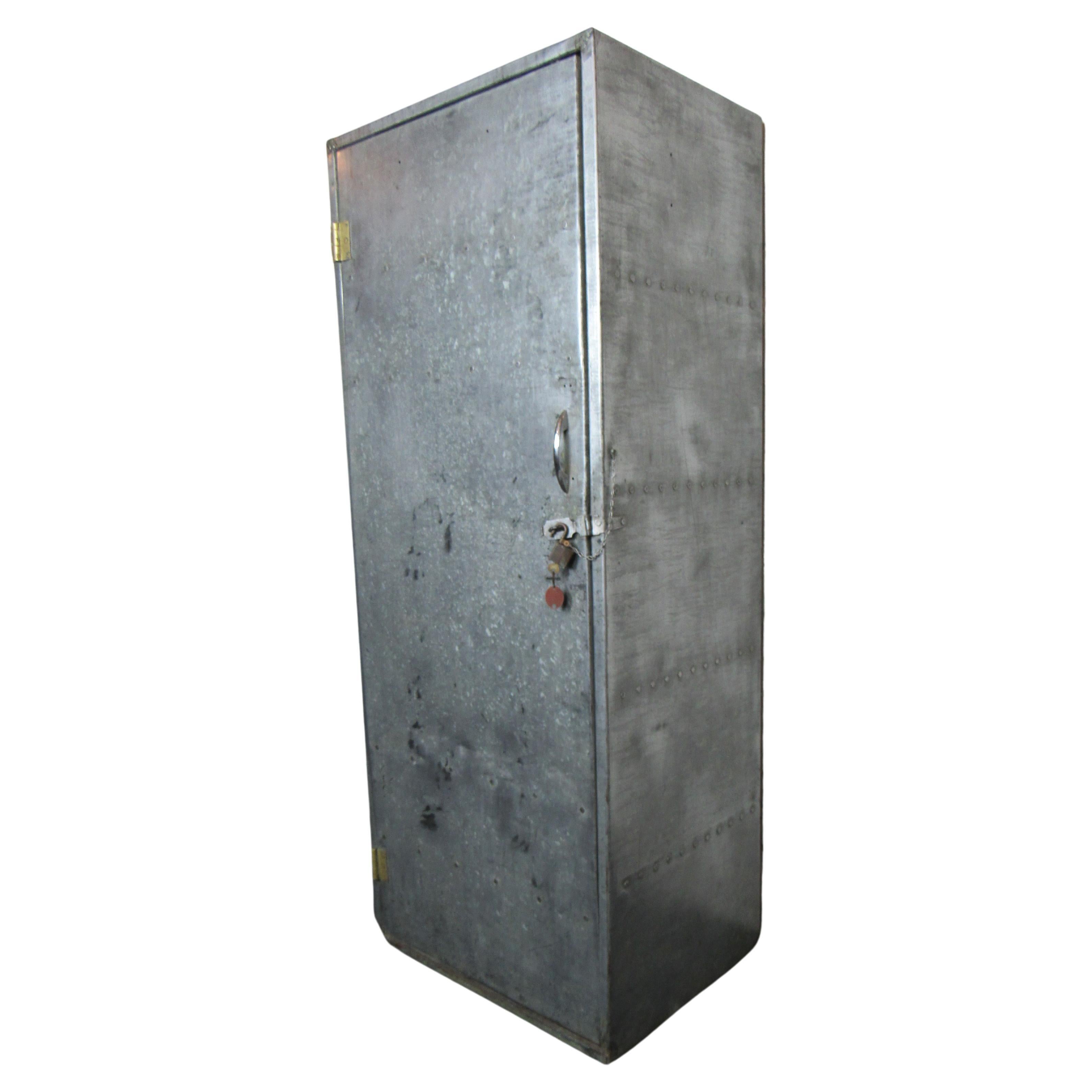 Vintage Locker Set In Brushed Metal Finish at 1stDibs