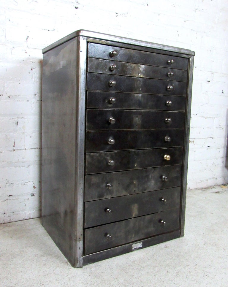 Vintage Industrial Metal Chest at 1stDibs