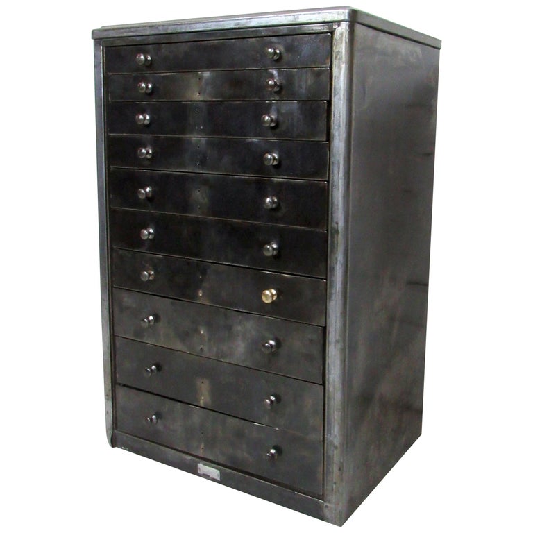 Vintage Industrial Metal Chest at 1stDibs
