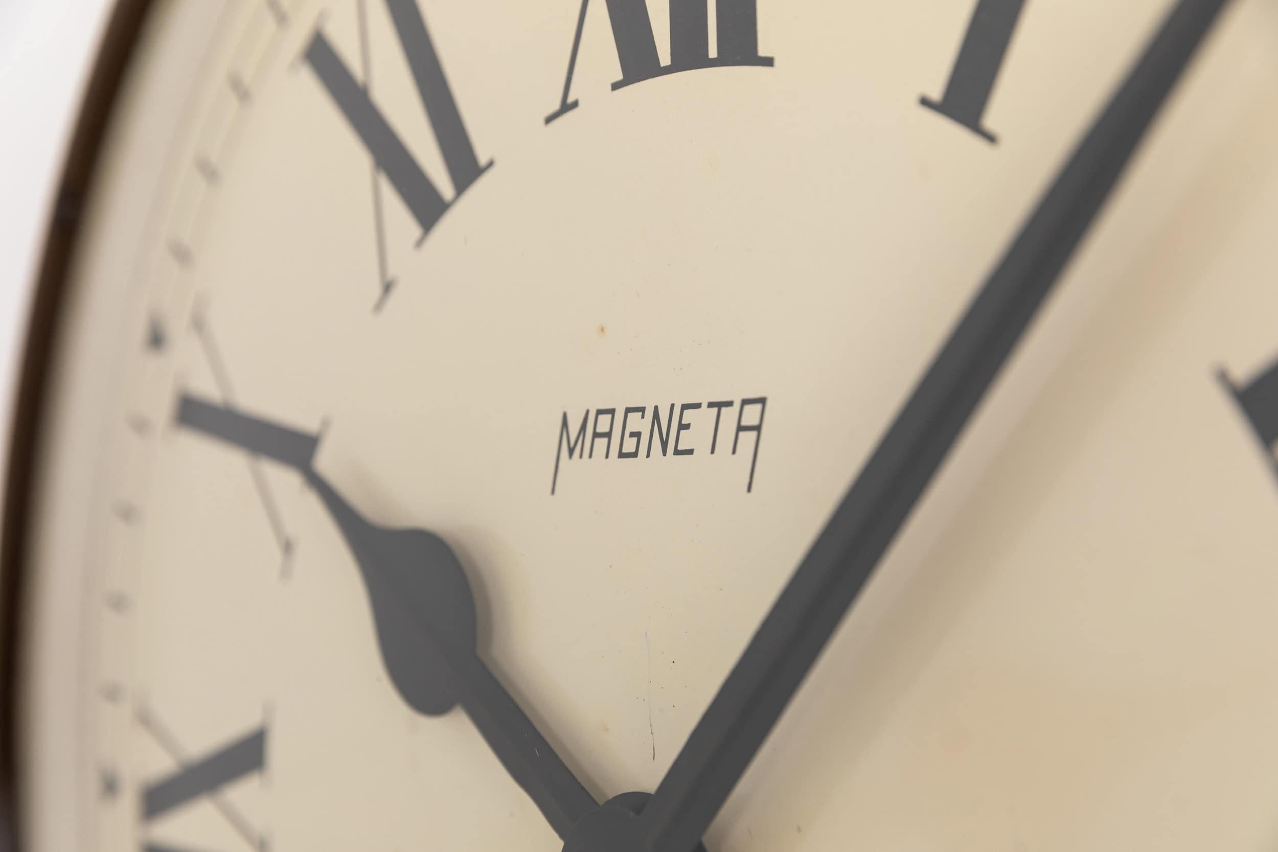 Vintage Industrial Metal Magneta Factory Railway Wall Clock, circa.1940 ...