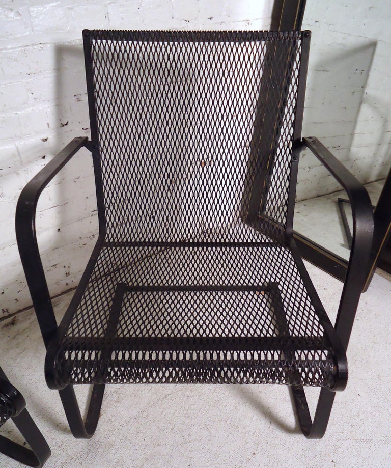 Vintage Industrial Metal Spring Chairs For Sale at 1stDibs