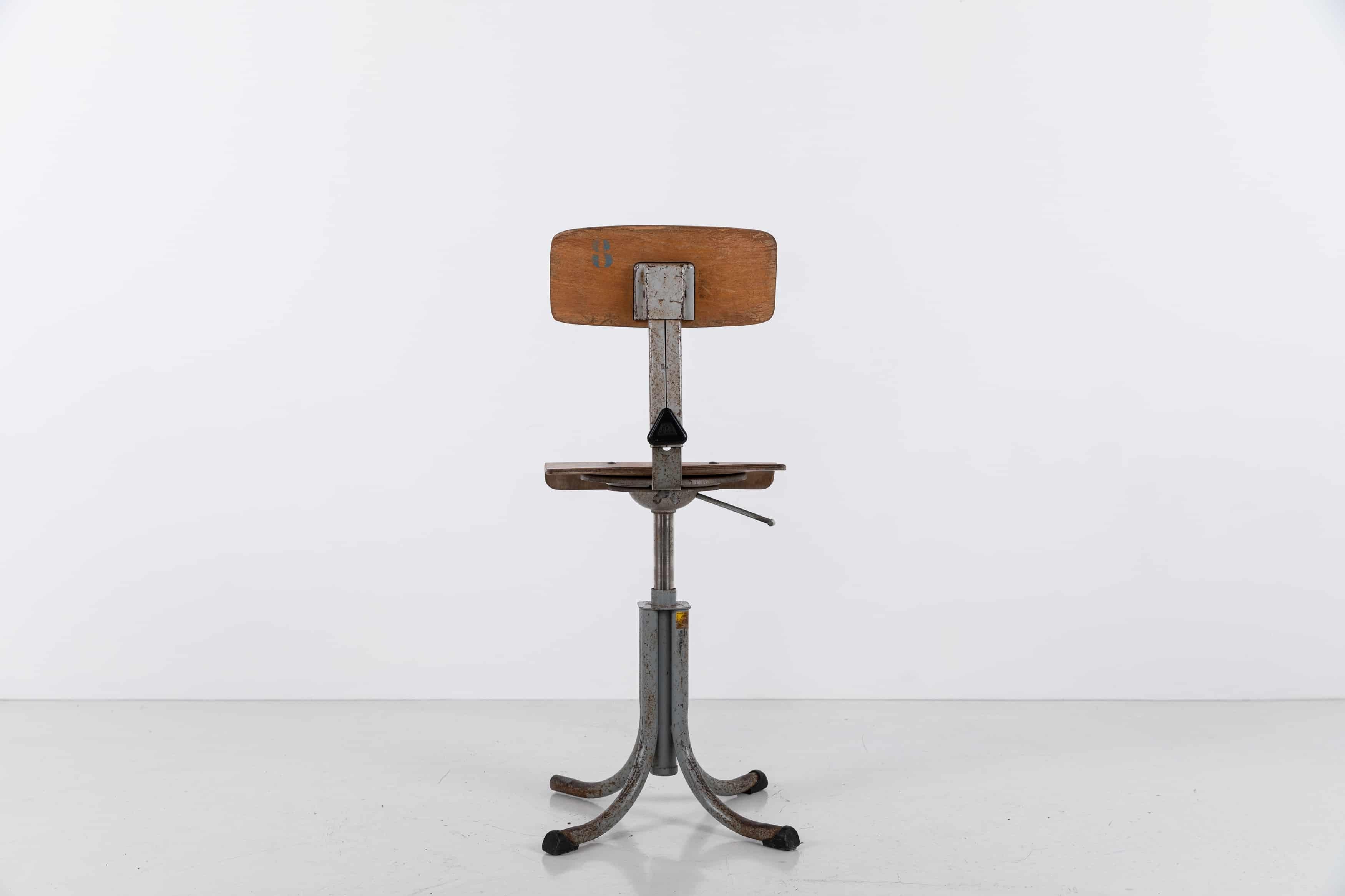Vintage Industrial Midcentury French Bao Factory Desk Chair, circa 1960 ...