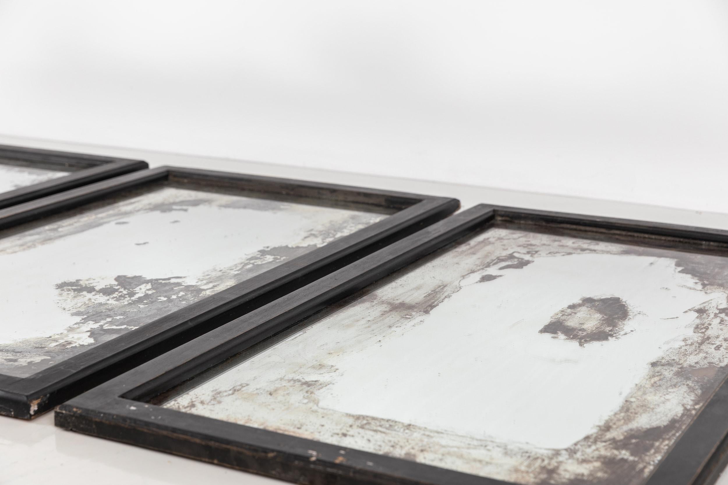 Vintage Industrial Mid-Century Wooden Oak Distressed Foxed Wall Mirror ...