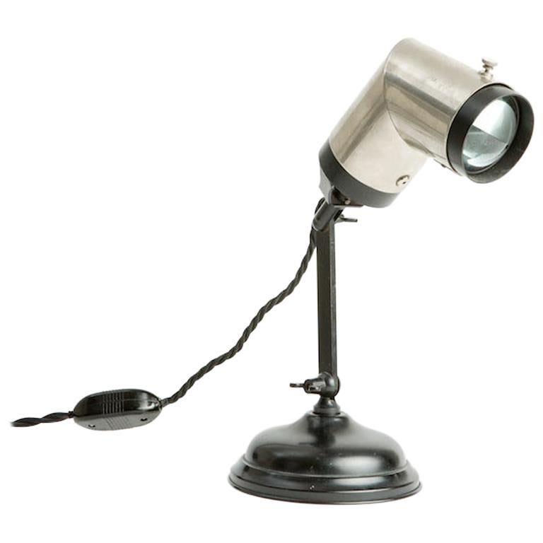 Vintage Industrial Mitered Cylinder Table Lamp Convex Diffuser For Sale ...