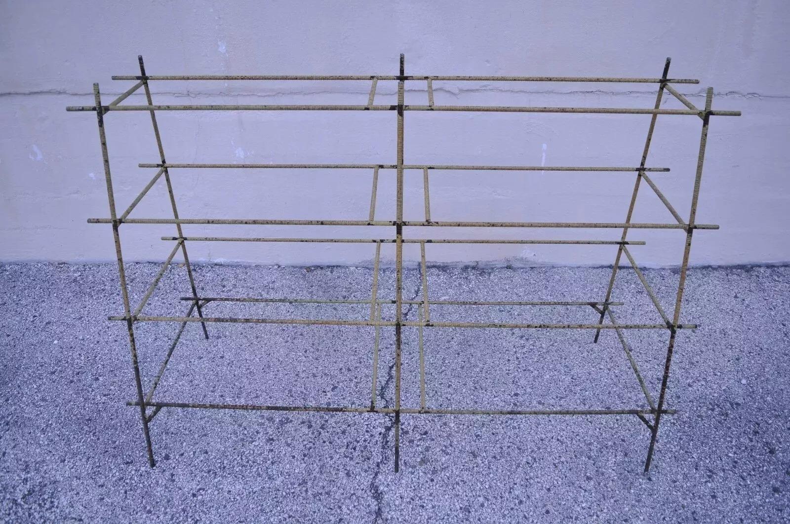 Vintage Industrial Modern Iron Rebar Rusty Yellow Shelf Display ...