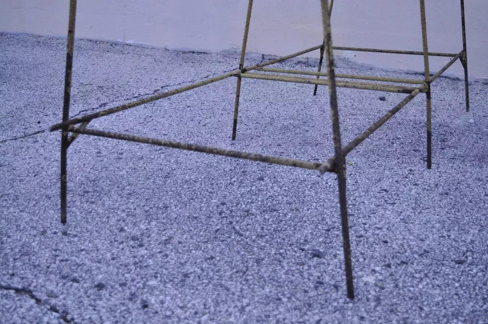 Vintage Industrial Modern Iron Rebar Rusty Yellow Shelf Display ...