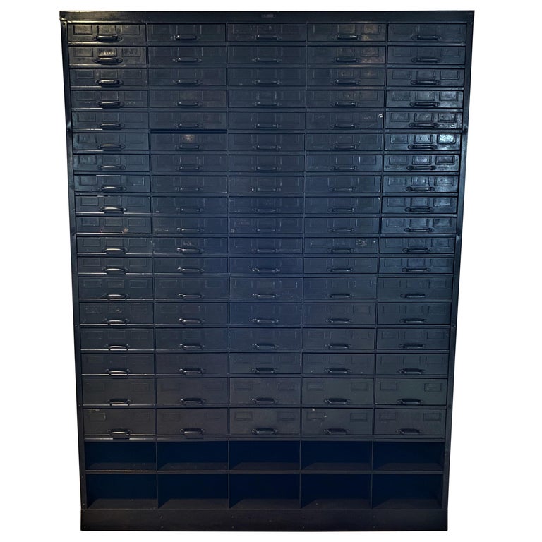 Vintage Industrial Multi Drawer Cabinet at 1stDibs