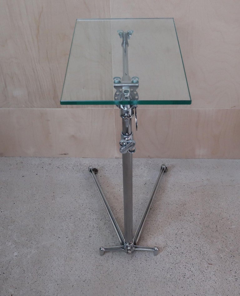 Vintage Industrial Polished Metal Adjustable Side Table, English, 1940s ...