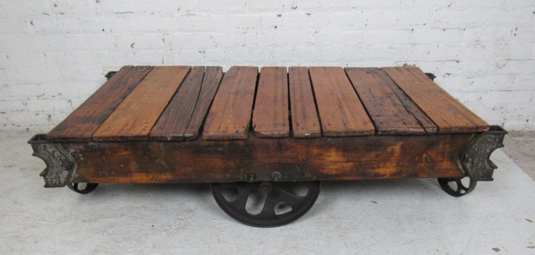 Vintage Industrial Railroad Cart Coffee Table For Sale at 1stDibs ...